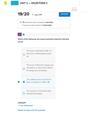 Unit 1 milestone 1 - my notes with the correct answers - 1 CONCEPT → ...