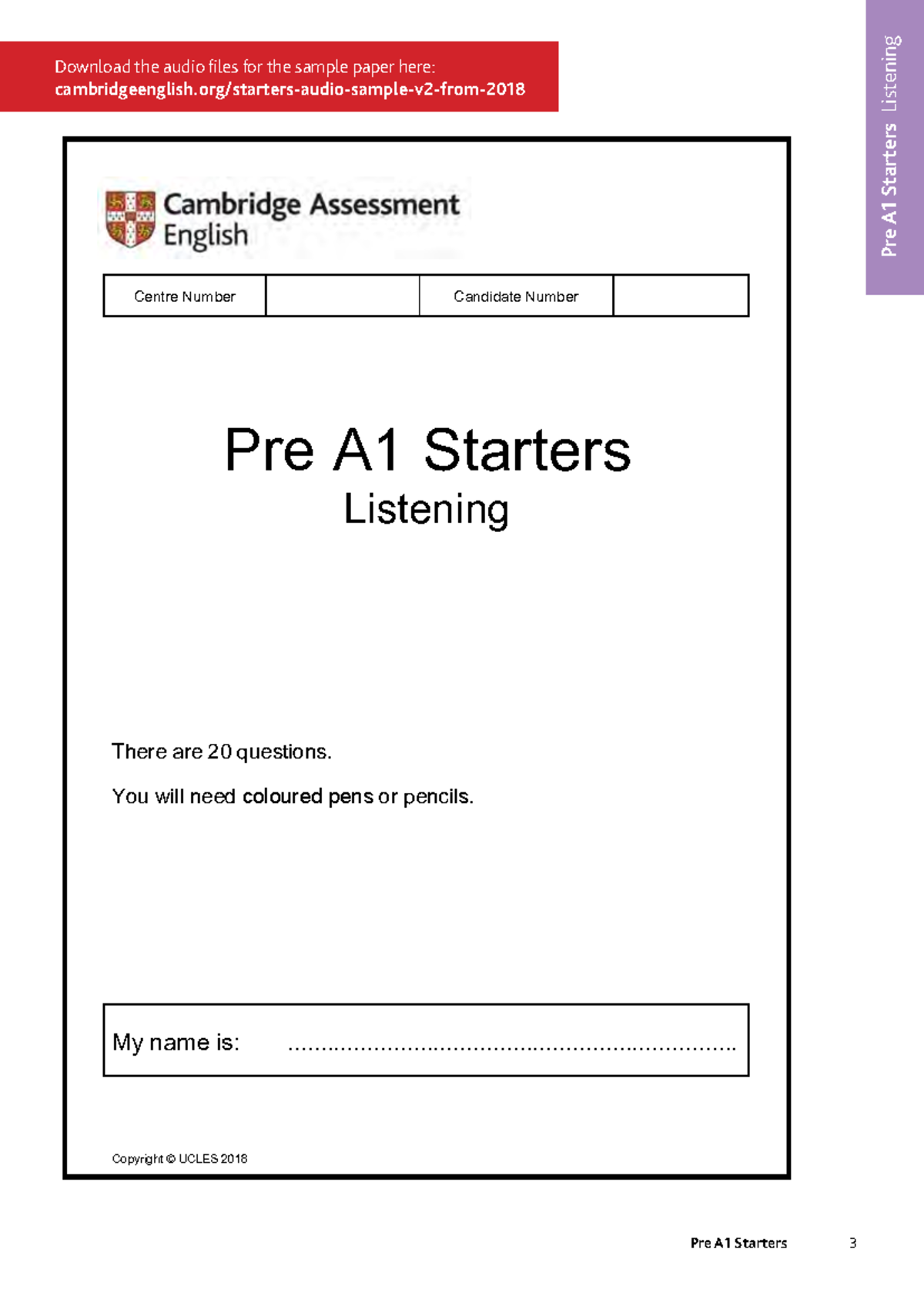 423014 cambridge english young learners sample papers 2018 volume 2 ...