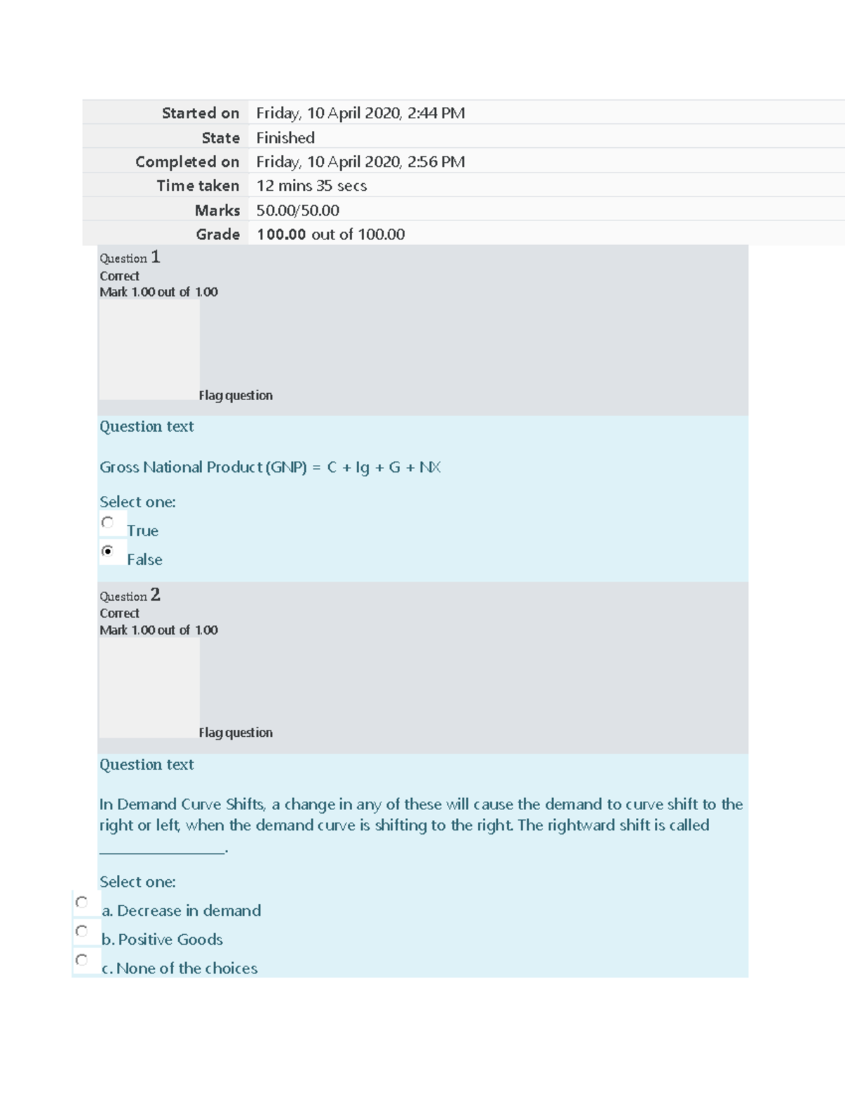 Macroecon Mexam - Started on Friday, 10 April 2020, 2:44 PM State ...