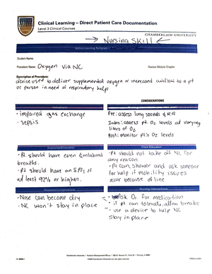 DPC week 2 - Direct patient care documentation - Chamberlain University ...