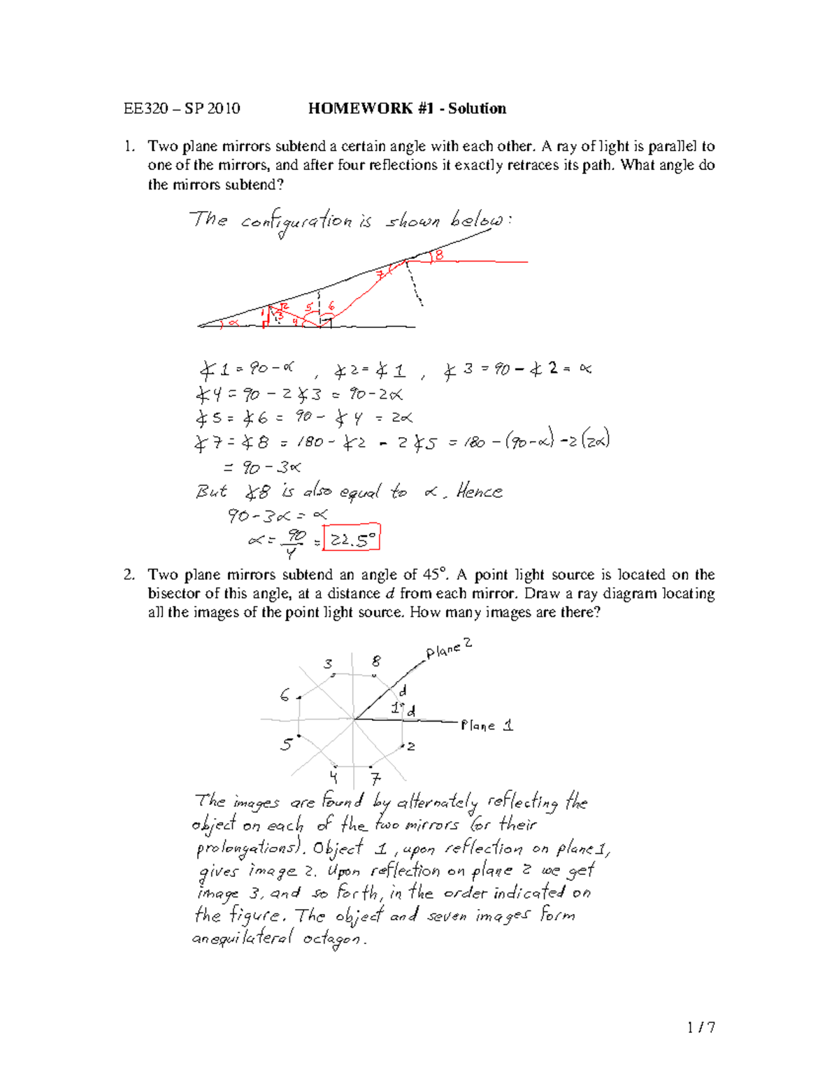 EE320 SP2010 Homework 1 solution - EE320 – SP 2010 HOMEWORK #1 ...