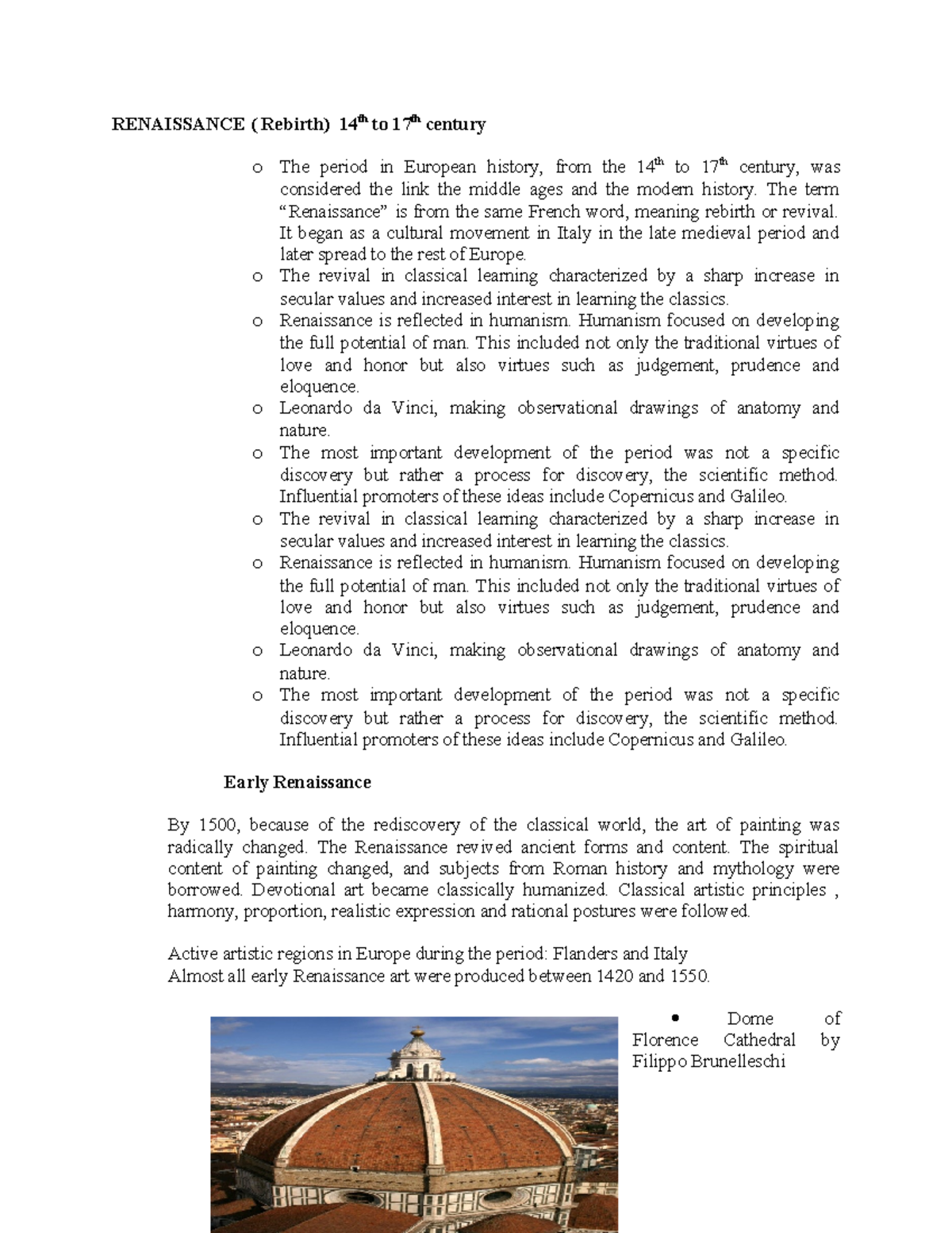 Renaissance - Summary Art Appreciation - RENAISSANCE ( Rebirth) 14th to ...