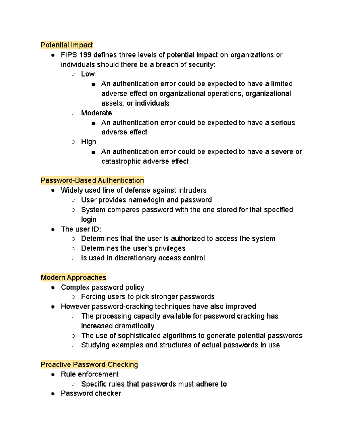User Authentication Part 2 - Potential Impact FIPS 199 defines three ...