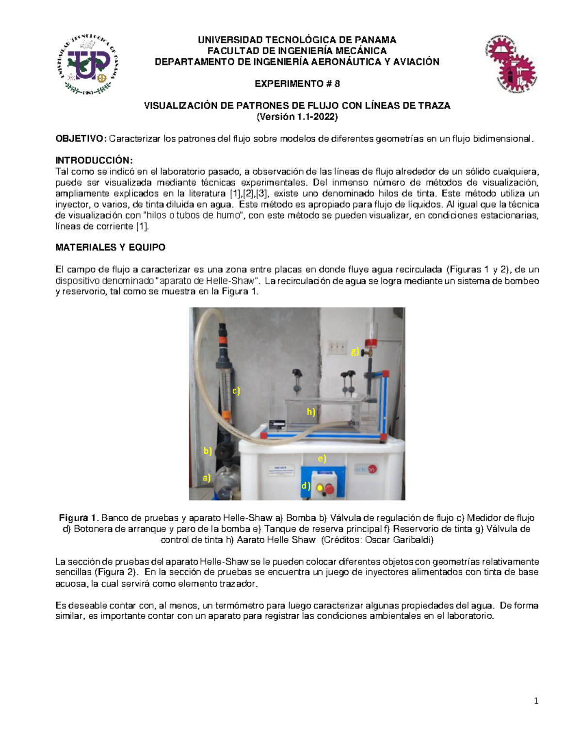 Lab 8 Flow viz part 2 v3 - .... - 1 UNIVERSIDAD TECNOLÓGICA DE PANAMA ...