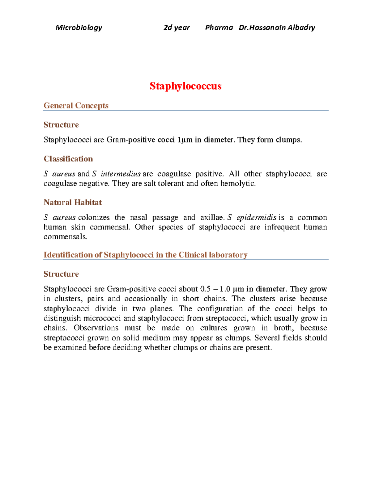 Staphylo Pharma (تم الحفظ تلقائيًا) - Staphylococcus General Concepts ...