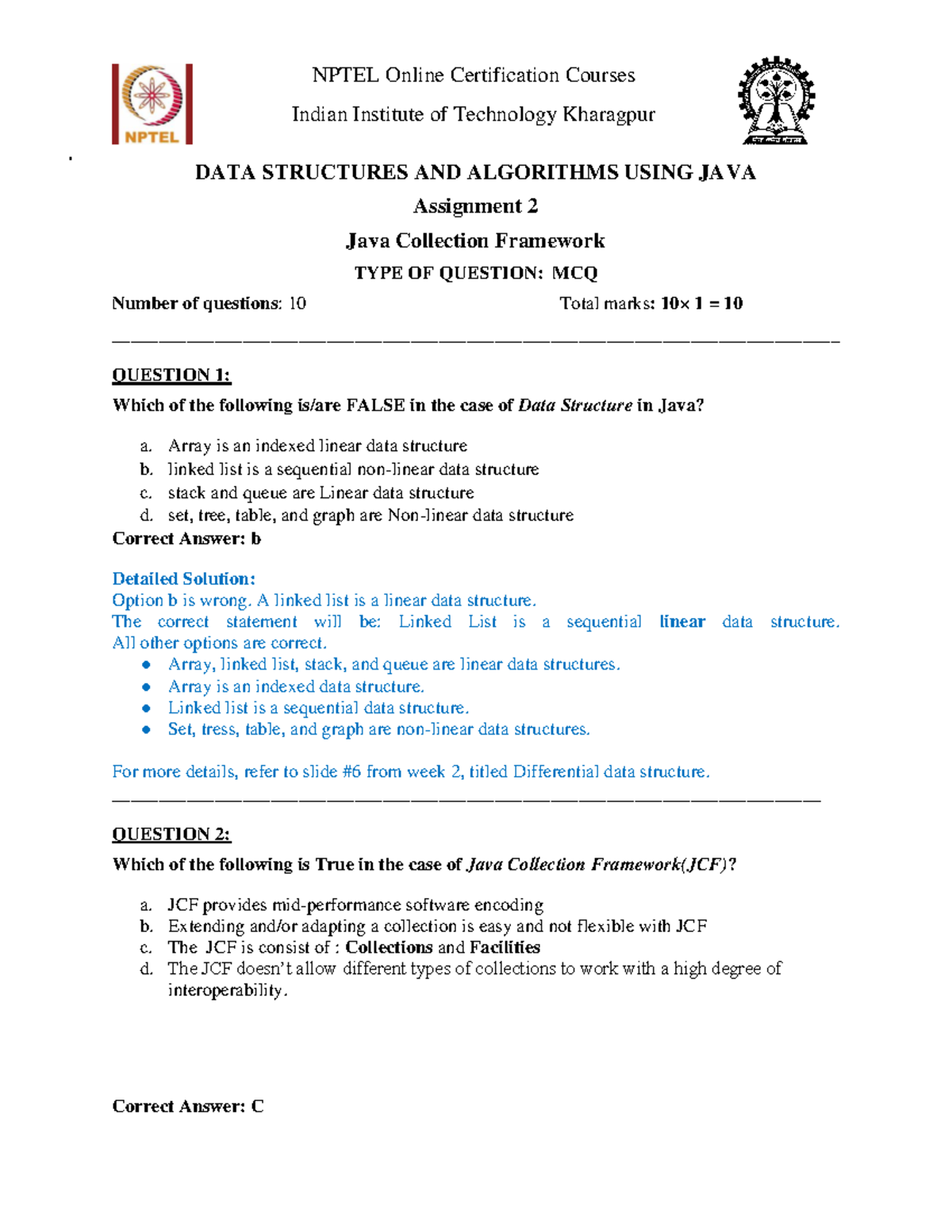 Week-02 Assignment 2023 updated - Indian Institute of Technology ...