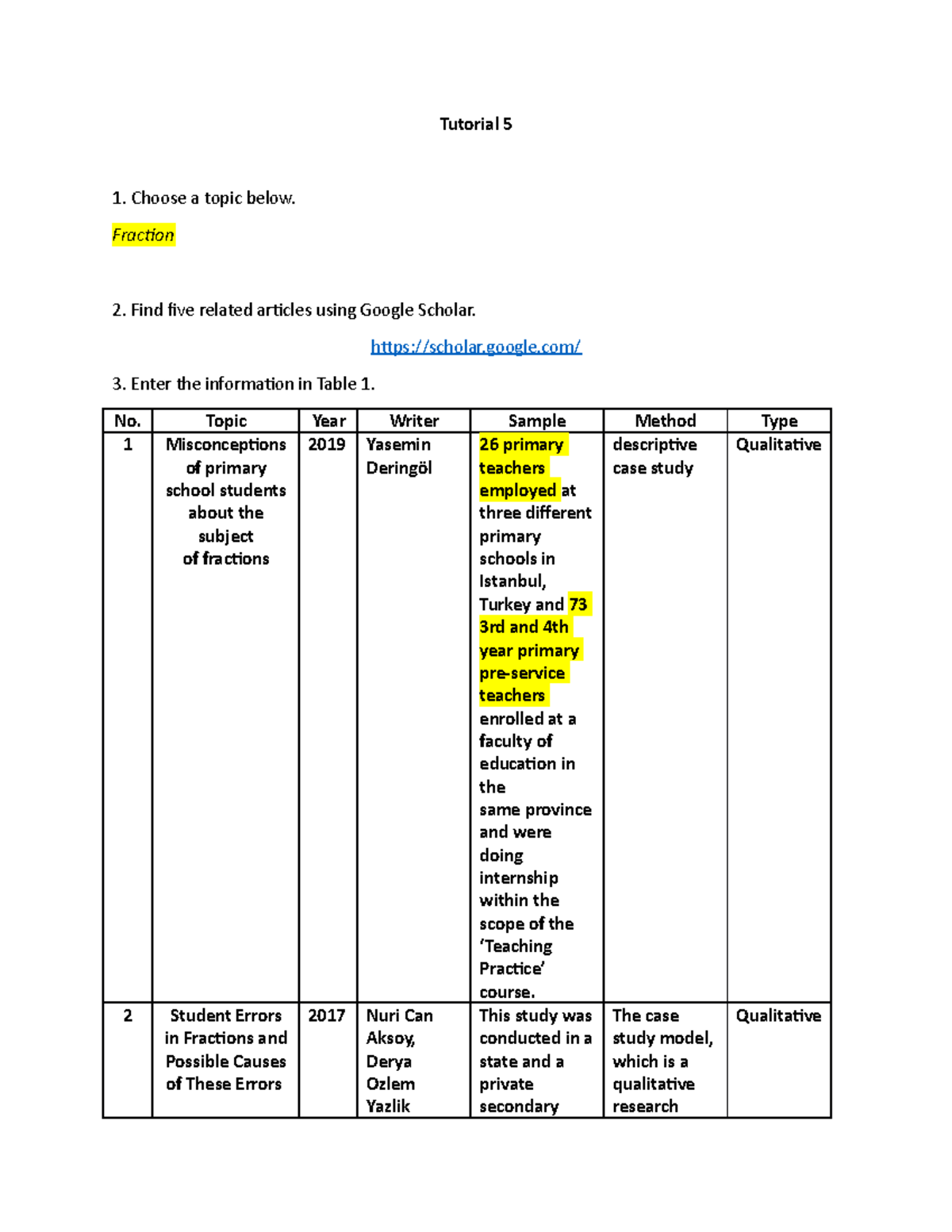 Tutorial 5 - BBBBBBBB - Tutorial 5 Choose a topic below. Fraction Find ...