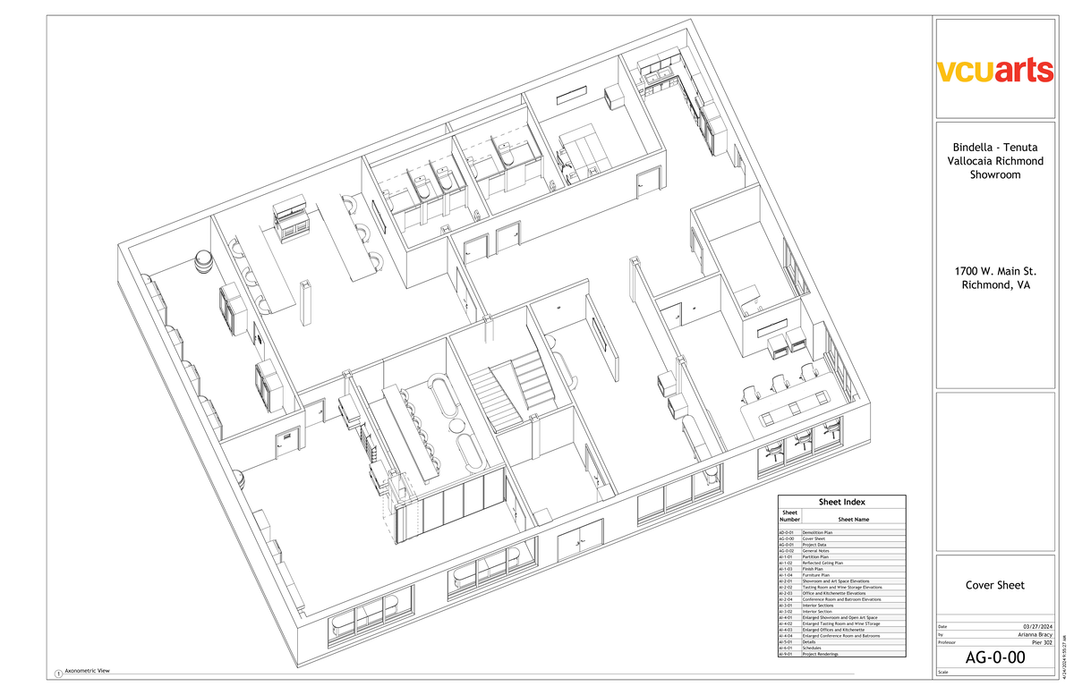 Winery Studio Project - 1 Axonometric View Room Name 101 150 SF Room ...