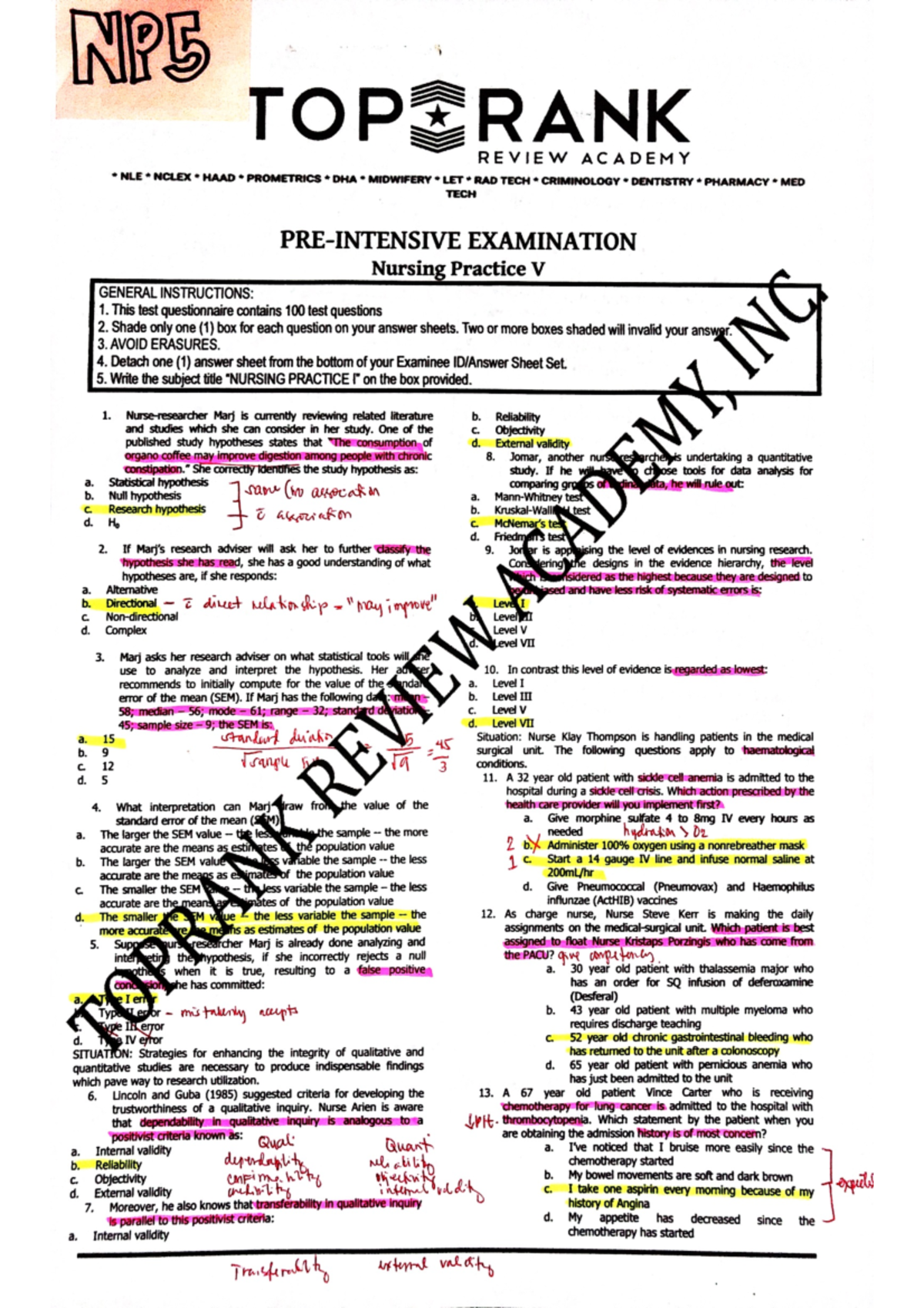 TRA - NP 5 - BS in Nursing - Studocu