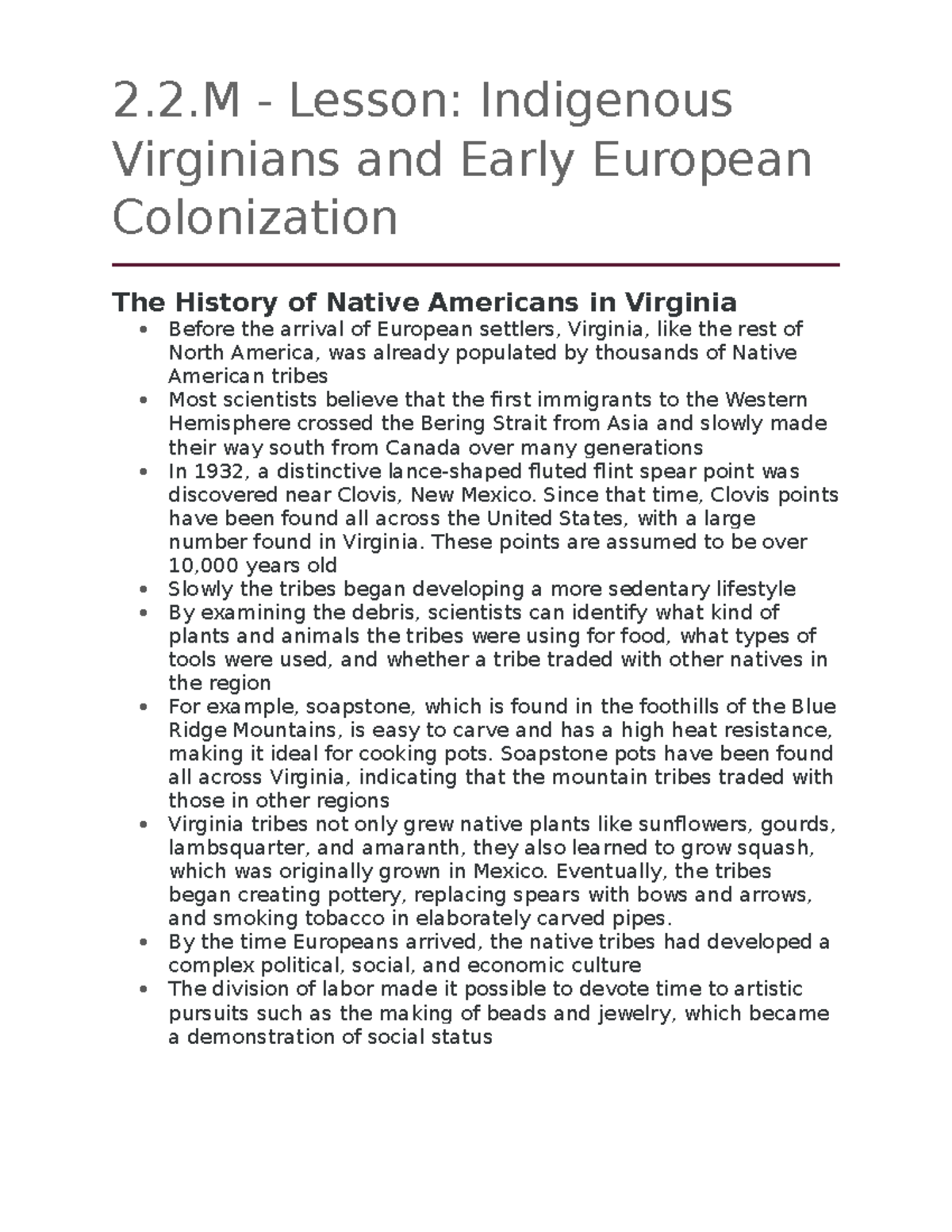 Indigenous Virginians and Early European Colonization copy - 2.2 ...