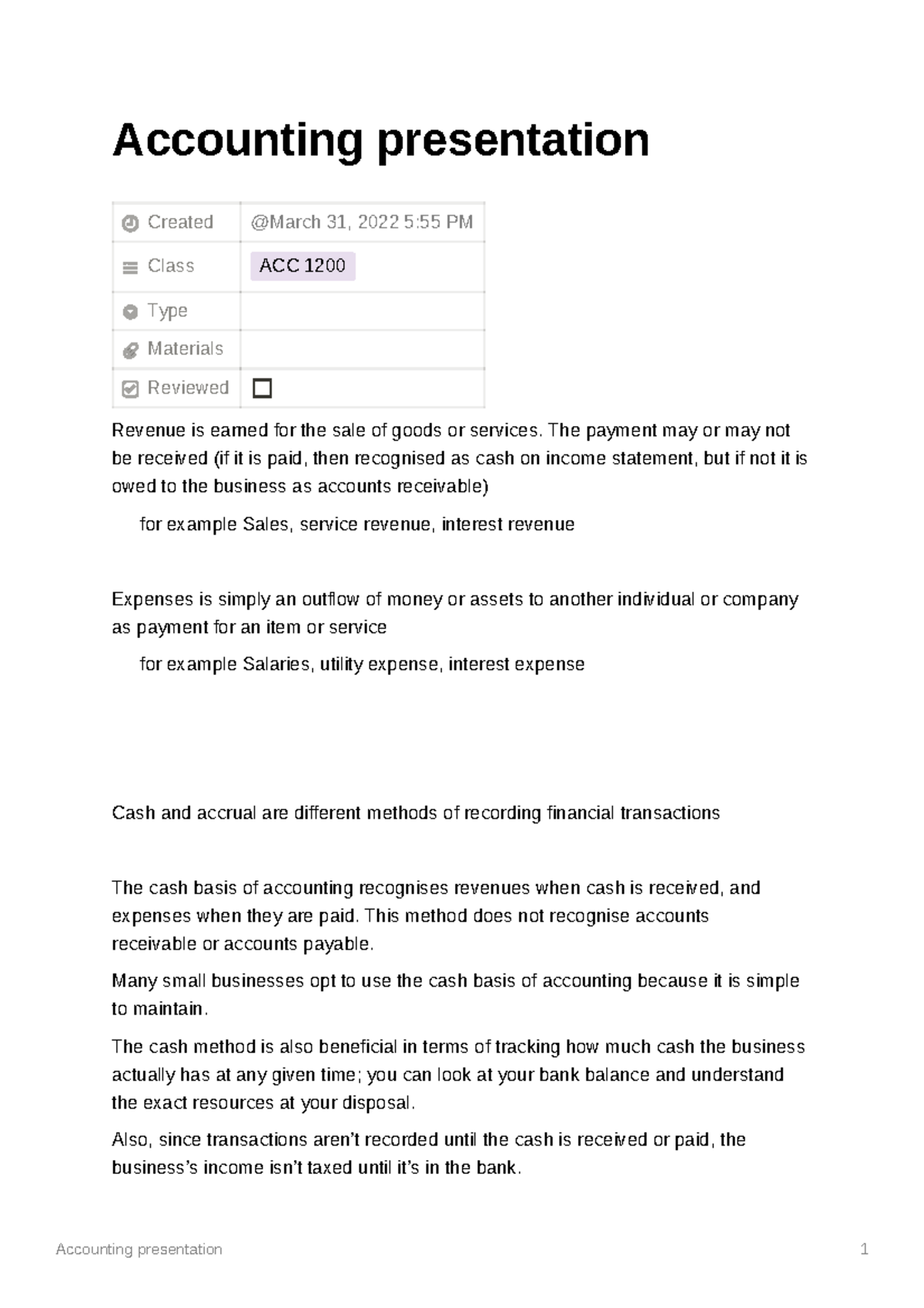 Accounting presentation for income statements - Accounting presentation ...