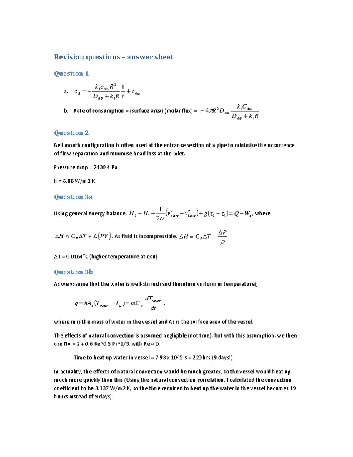 Practice exam 2014 questions - Revision questions – answer sheet ...