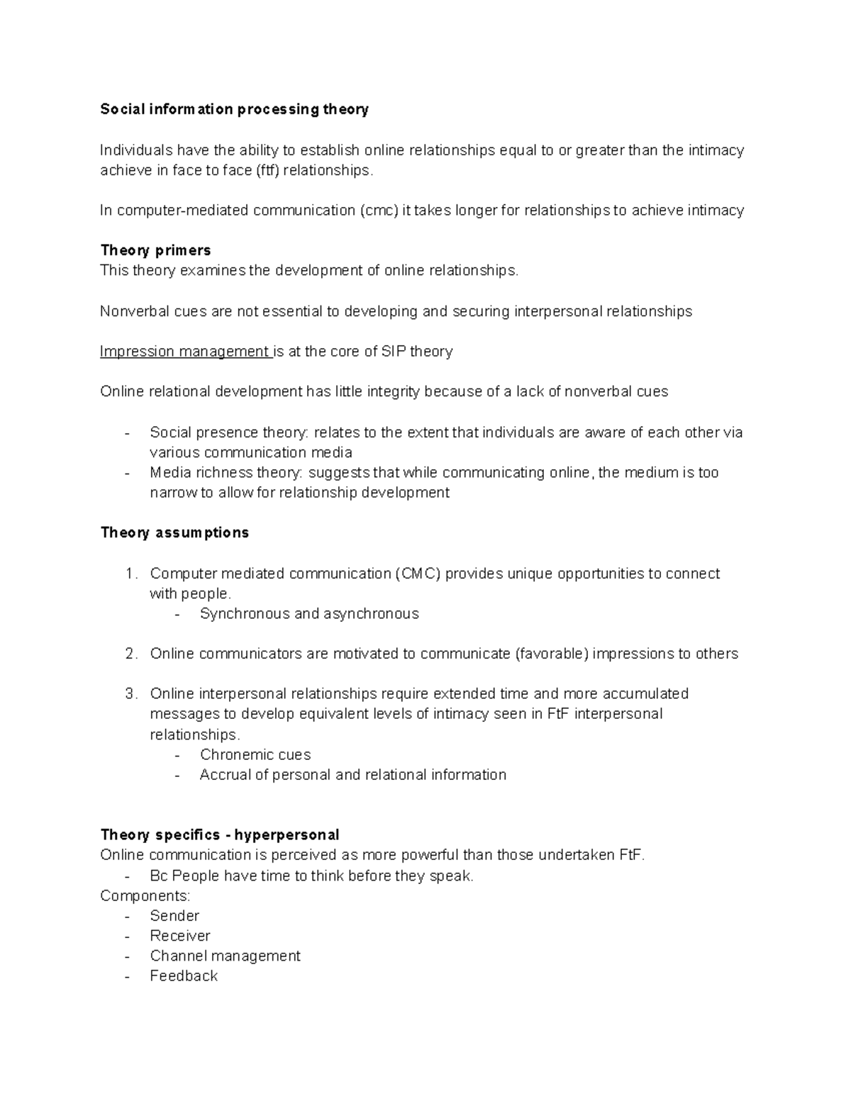 Social information processing theory - Social information processing ...