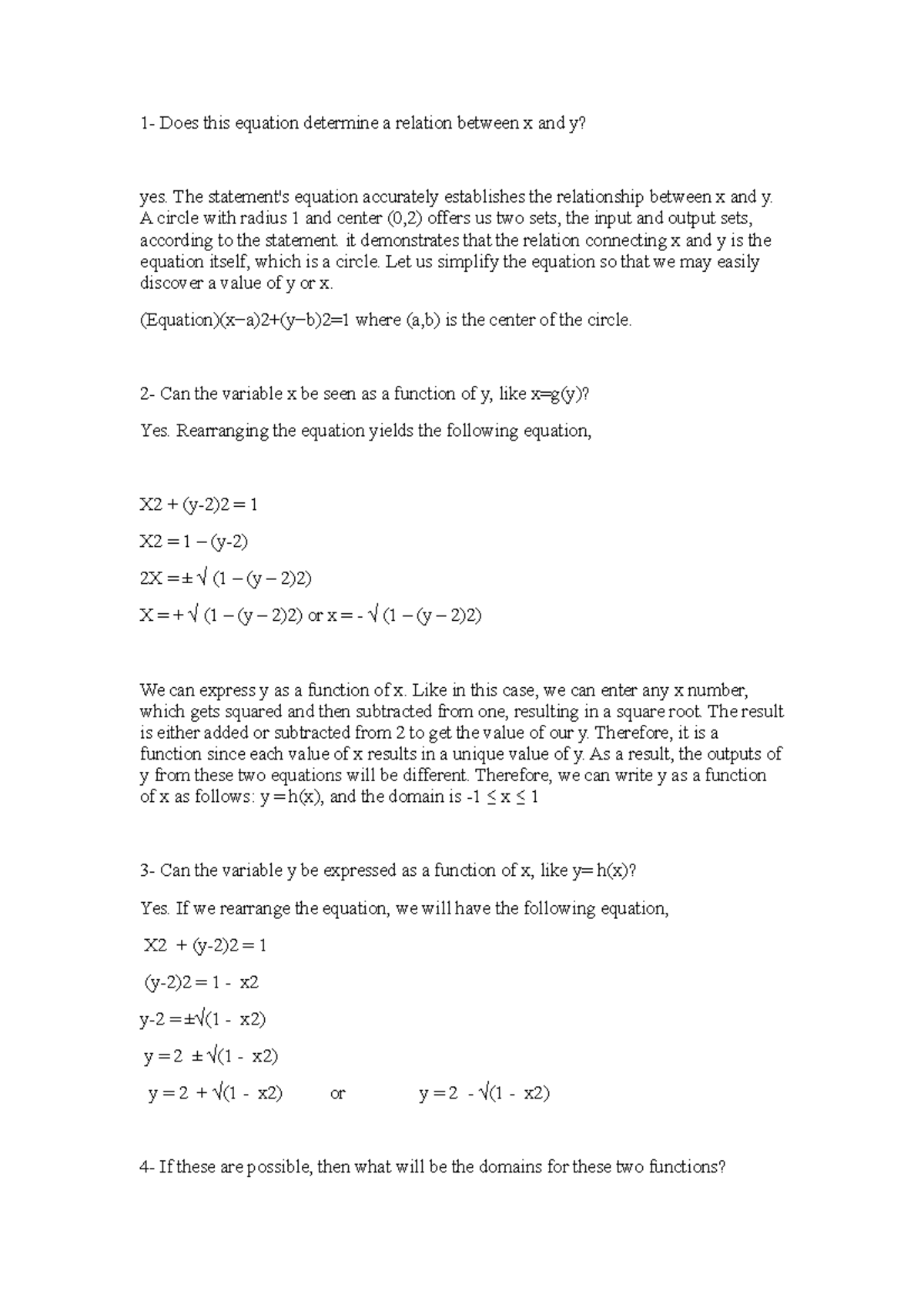 Discussion Forum Unit 1 Algebra - 1- Does This Equation Determine A