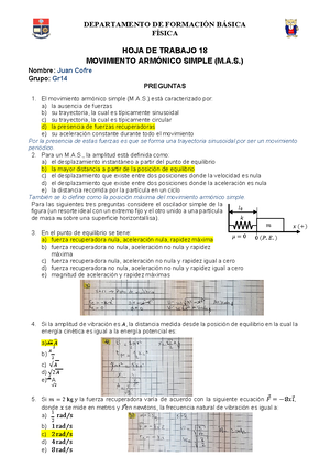 Hoja de trabajo 17 - DINÁMICA DEL SÓLIDO RÍGIDO PREGUNTAS Torque y ...