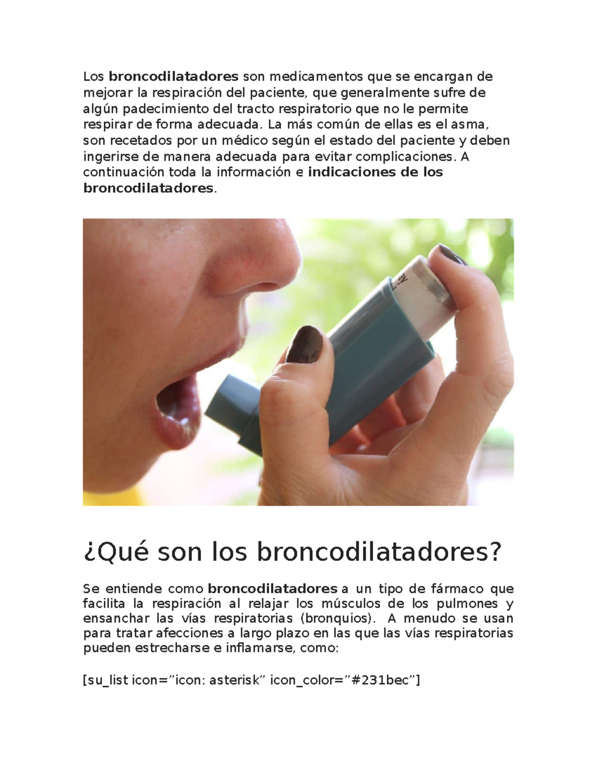 Broncoldilatadores - medica,entos - Los broncodilatadores son ...