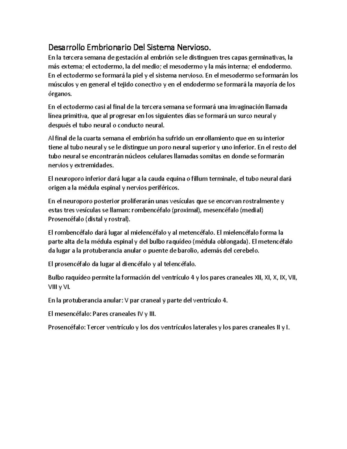 Neuroembriología e histogénesis - Desarrollo Embrionario Del Sistema ...