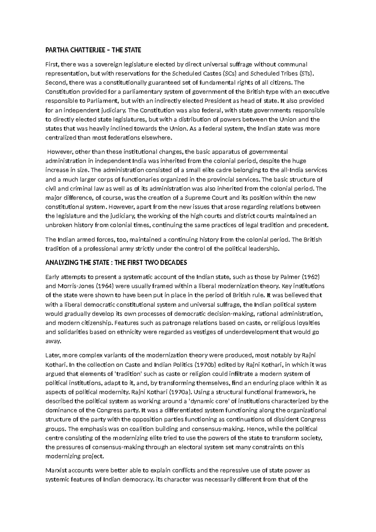 Partha Chatterjee - TALK S OF VRIOUS APPROACHES TO STUDY INDIAN STATE ...