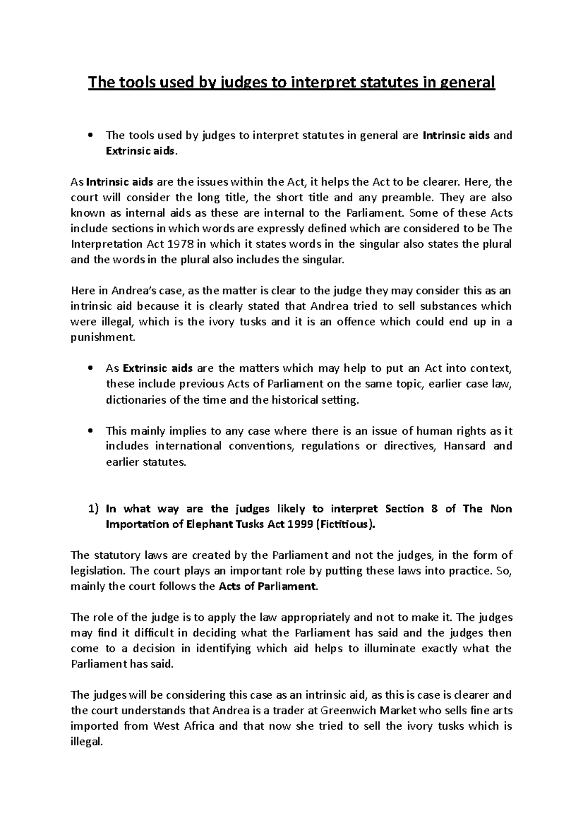 The tools used by judges to interpret statutes in general - As ...