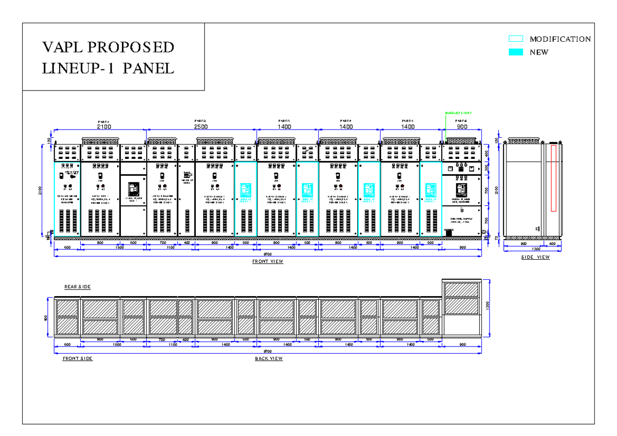 Proposed LINE UP-1 Panel(VAPL) - 600 600 1500 900 9700 FRONT VIEW SIDE ...