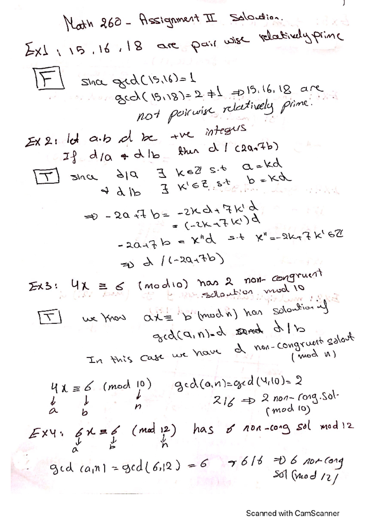 Solution of Assignment II Math260 - Discrete Mathematics - Studocu