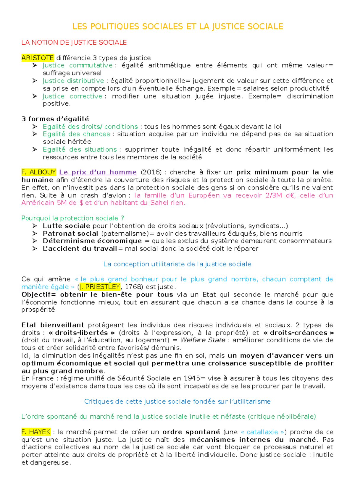 Politiques Sociales - Notes de cours 31 - LES POLITIQUES SOCIALES ET LA ...