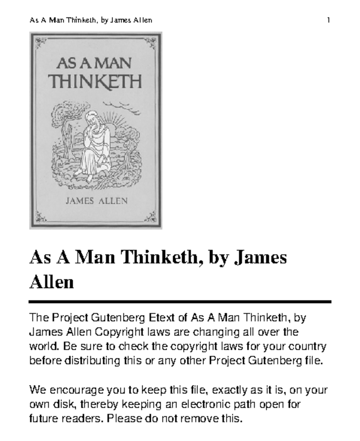 As a Man Thinketh - HELPS ONE WITH THINKING POSITIVELY FOR THE ...