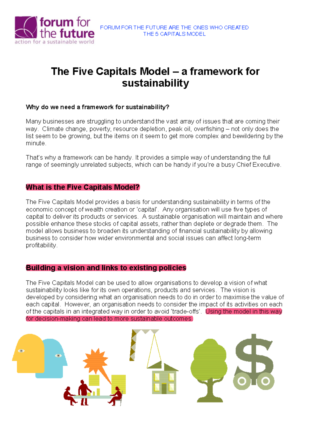 Five-capitals-model copy - The Five Capitals Model – a framework for sustainability Why do we ...