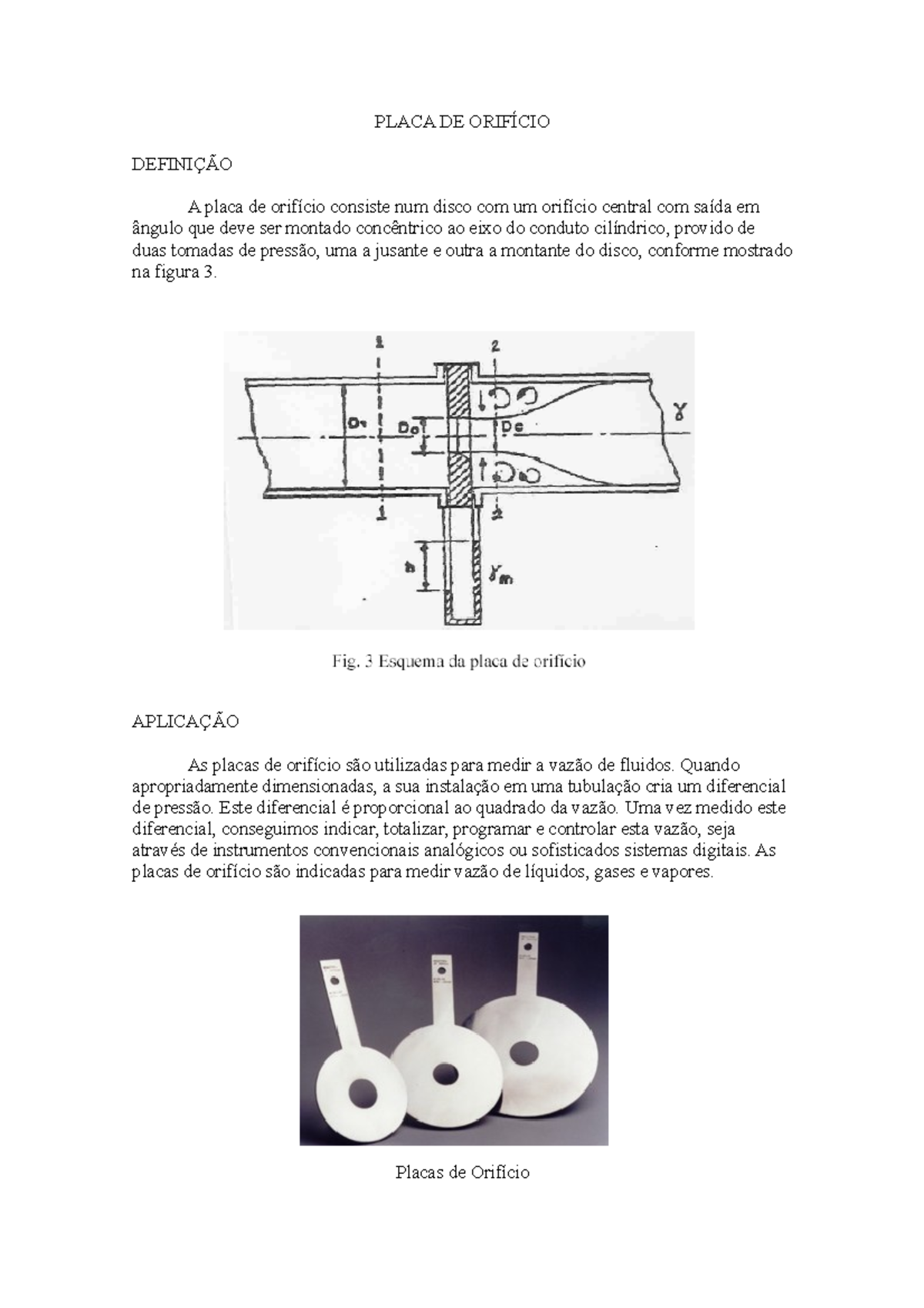 Placa DE Orifício - Relatório da prática (atividade pontuada) - PLACA ...