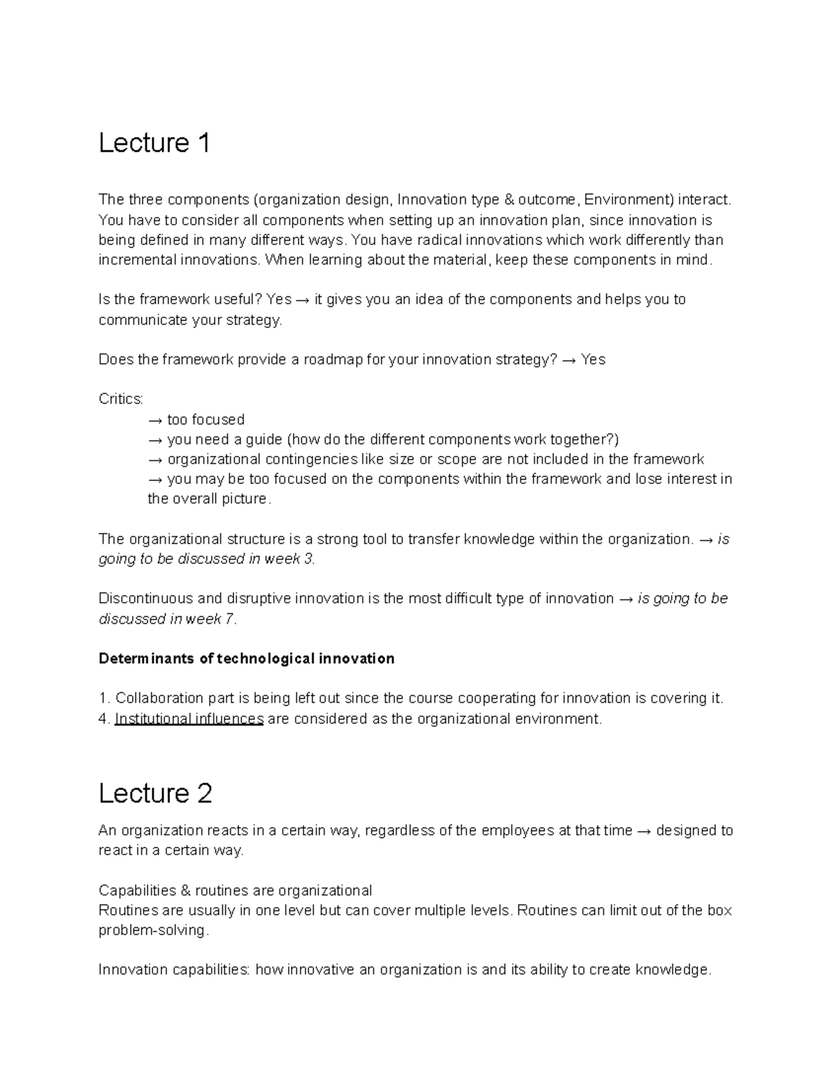 Lectures OFI - Lecture 1 The three components (organization design ...