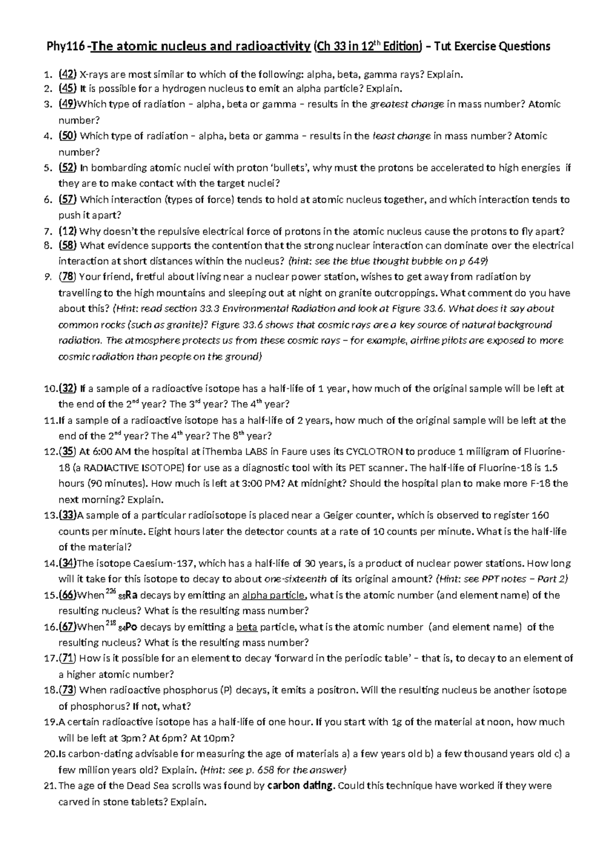 Chapter 33 The+atomic+nucleus+and+radioactivity +End-of-chapter ...