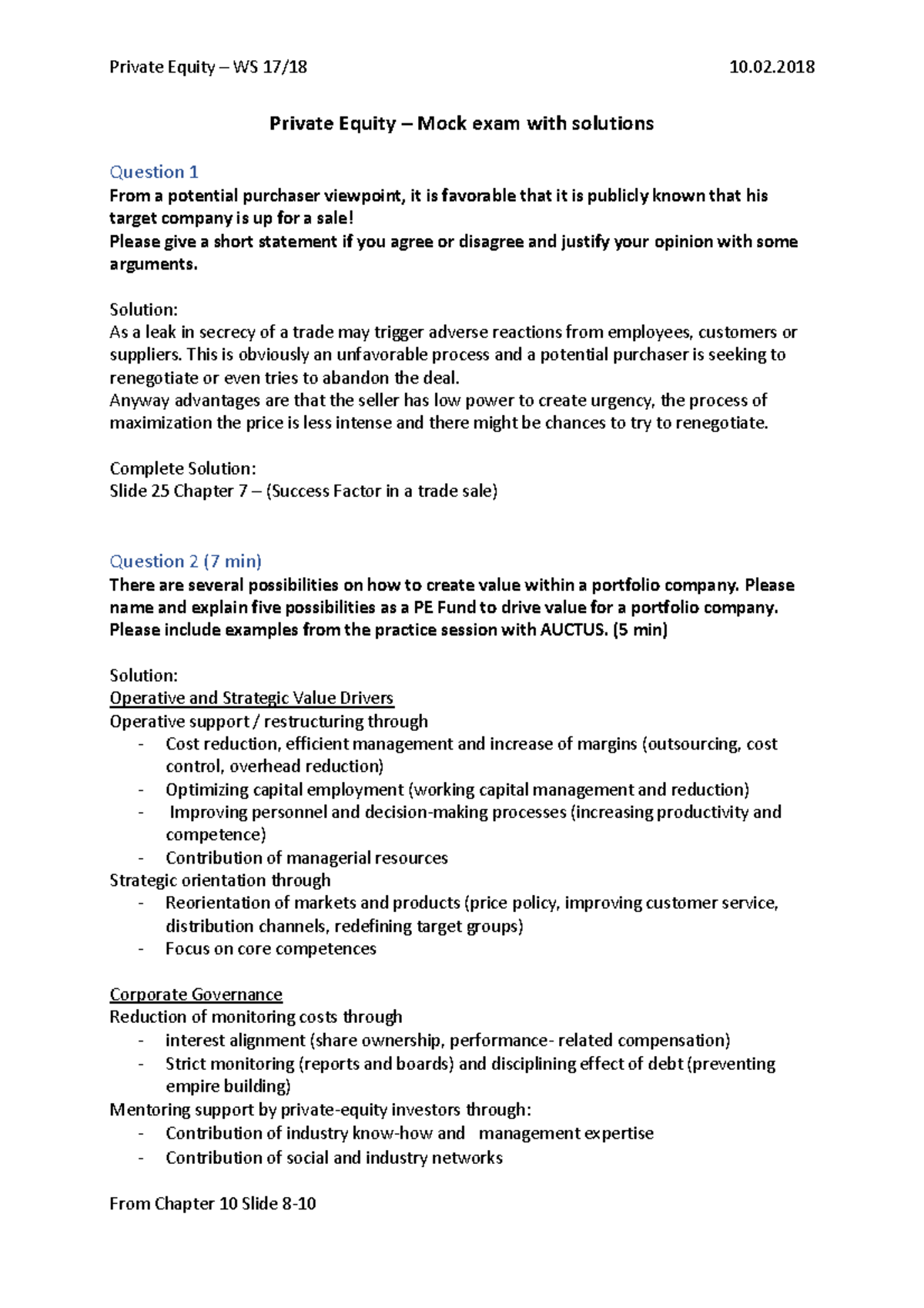 Private-Equity-Mock-exam-with-Solution v02 - Private Equity – Mock exam ...