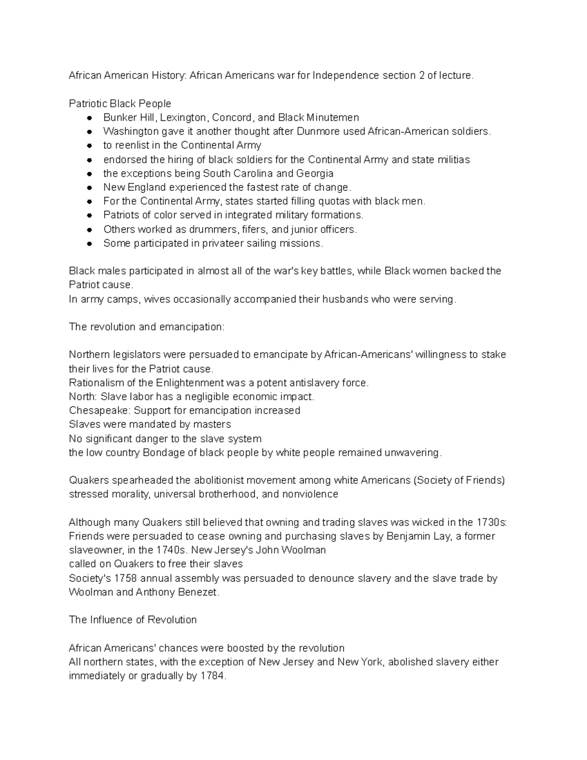 African American History- African Americans war for Independence ...