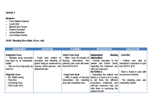 NCP1 - nursing care plans of different scenario - SUBJECTIVE DATA ...