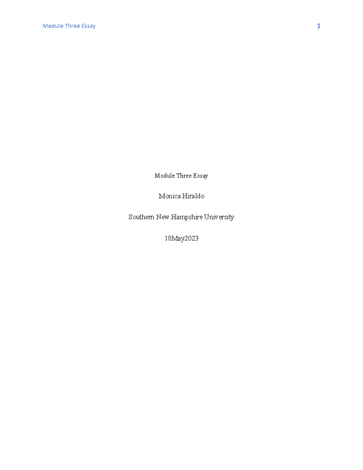 Module Three Essay - Module Three Essay Monica Hiraldo Southern New ...