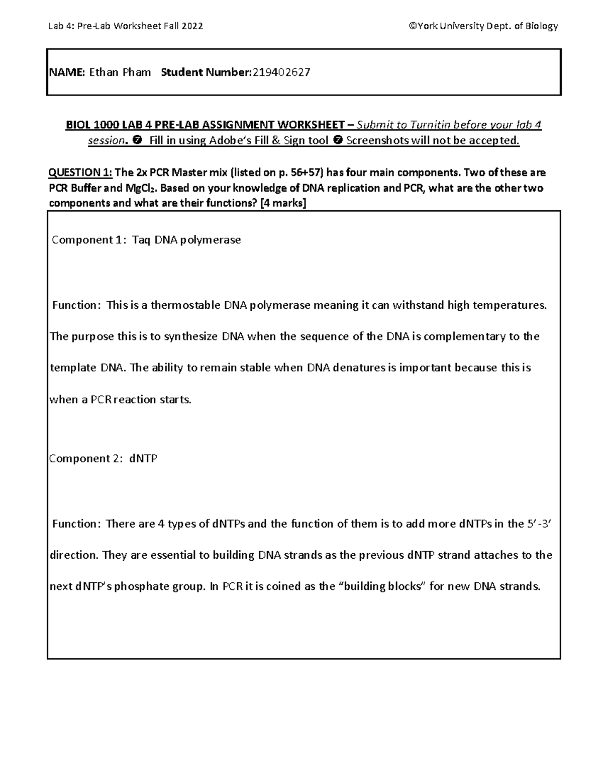 Lab 4 Pre-Lab Worksheet Fall 2022 - Lab 4: Pre-Lab Worksheet Fall 2022 ©York University Dept. of ...