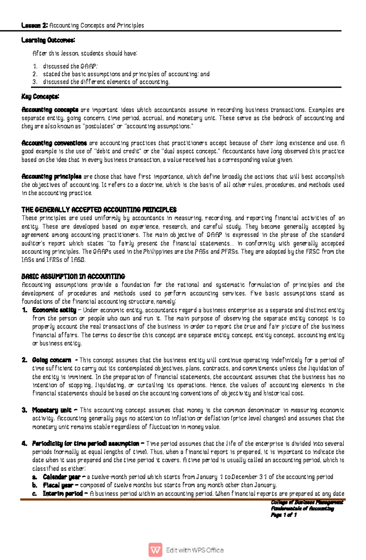Lesson 1 Accounting Concepts and Principle pdf - College of Business ...