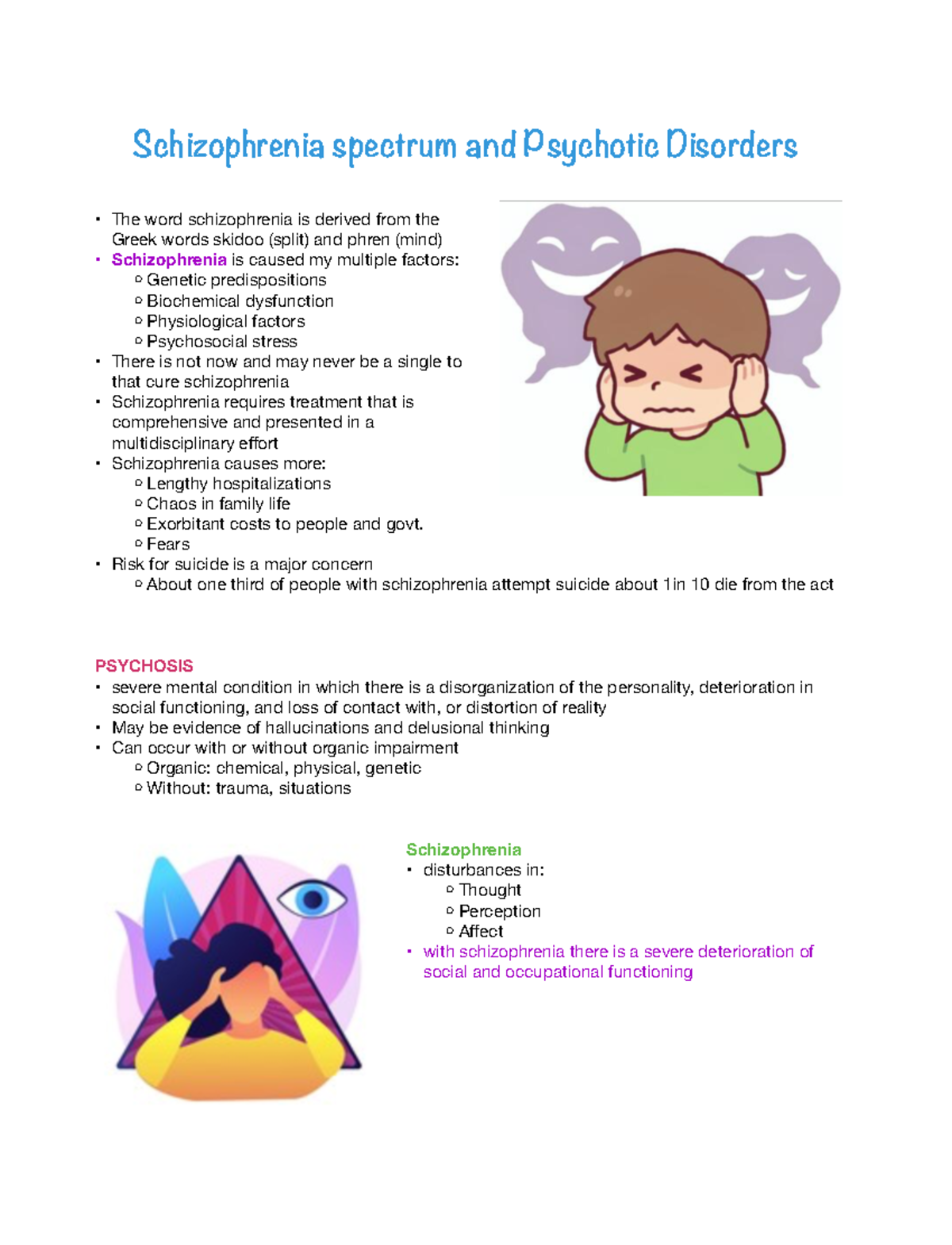 Mental Health Module 9 - Schizophrenia spectrum and Psychotic Disorders ...