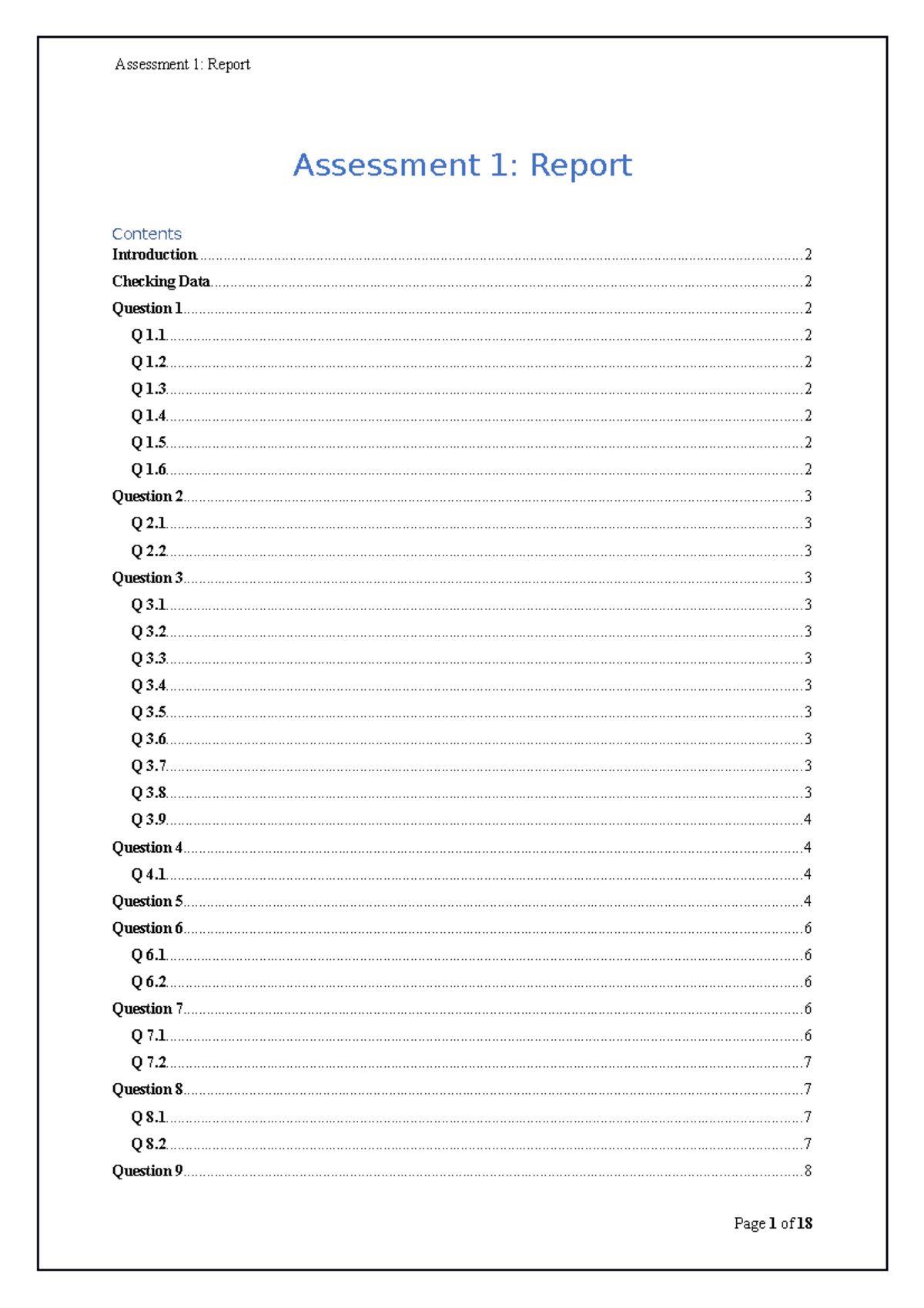 Assessment 1 Applied Analytics MATH2406 - Assessment 1: Report ...