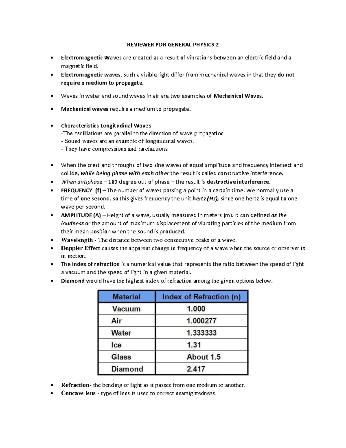 Reviewer FOR General Physics 2 - REVIEWER FOR GENERAL PHYSICS 2 ...