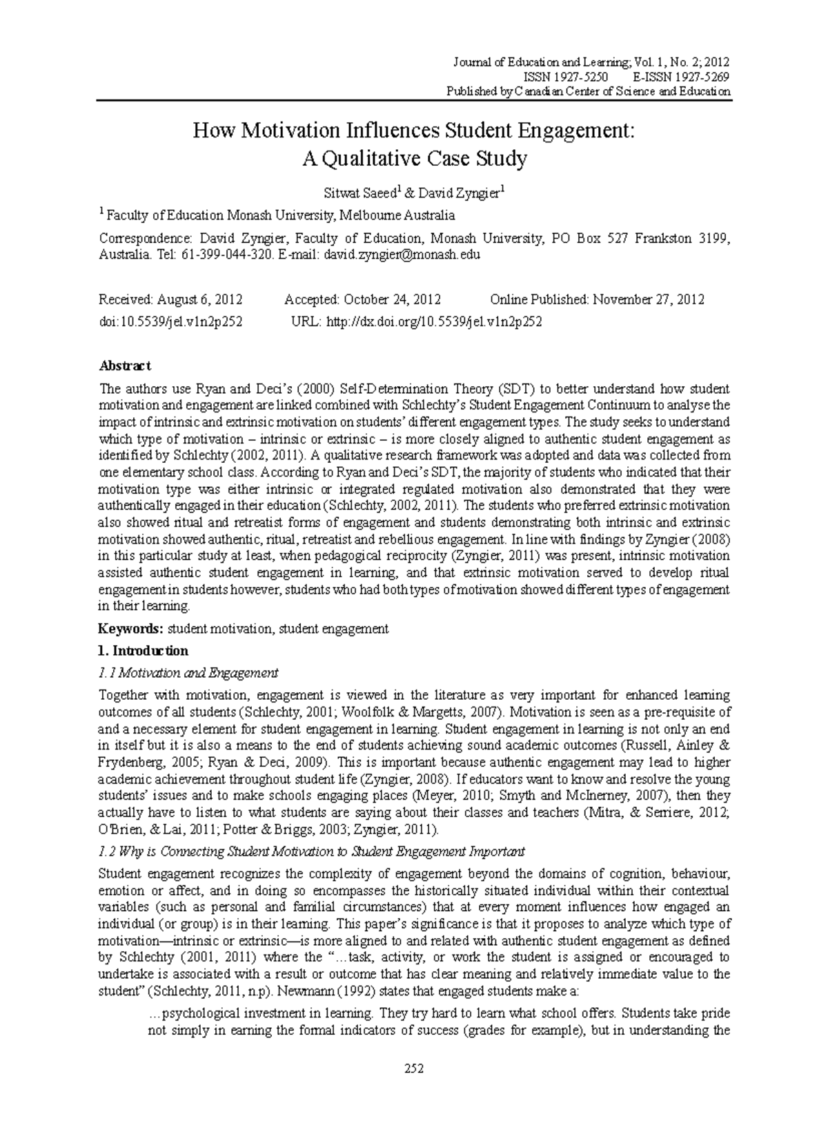 How motivation influences student engagement - Journal of Education and ...