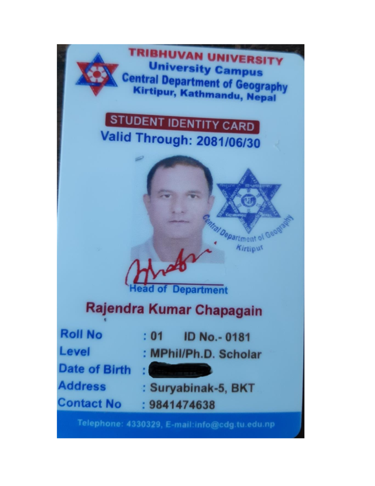 ID card - I need new lecture note - TRIBHUVAN UNIVERSITY University ...