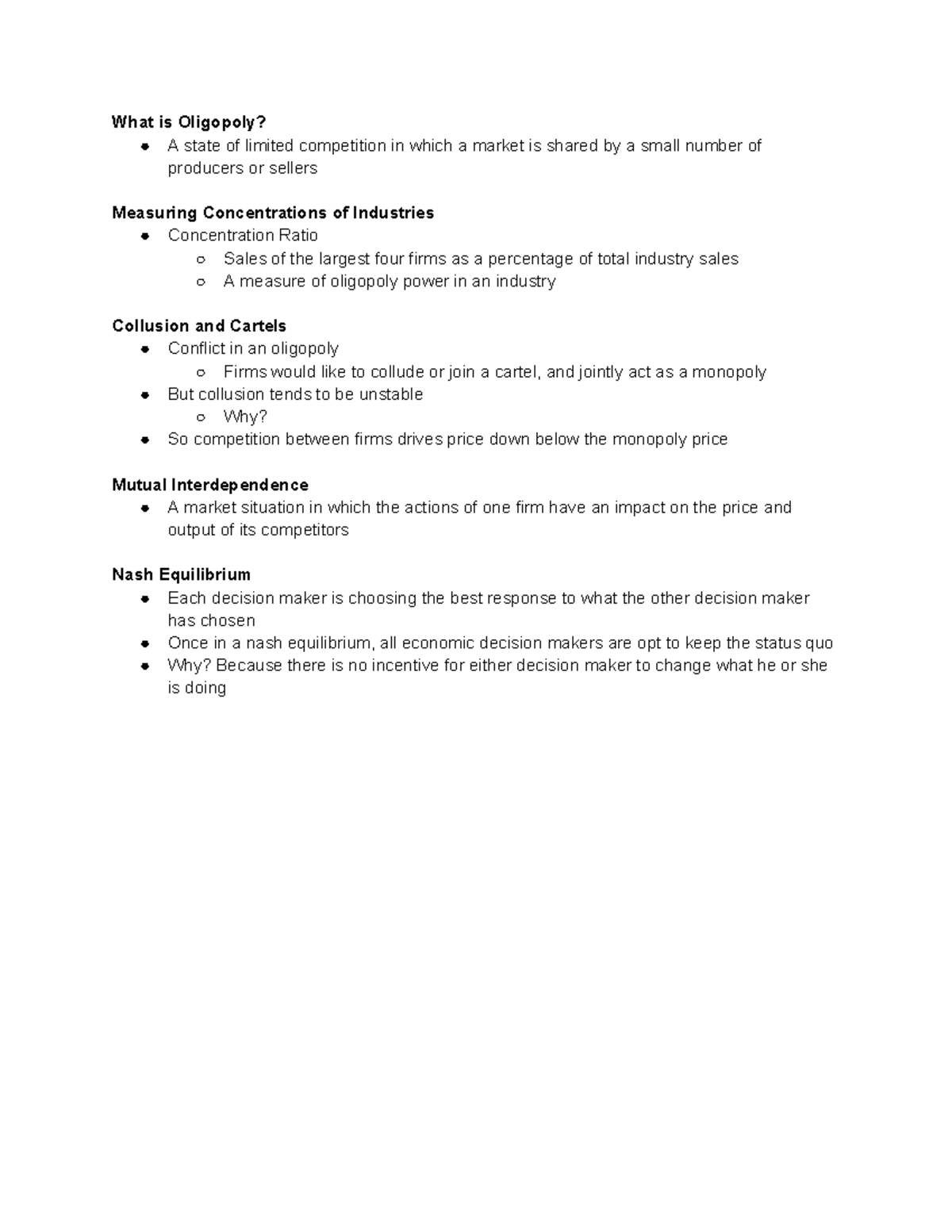 Chapter 13 a Notes - What is Oligopoly? A state of limited competition ...