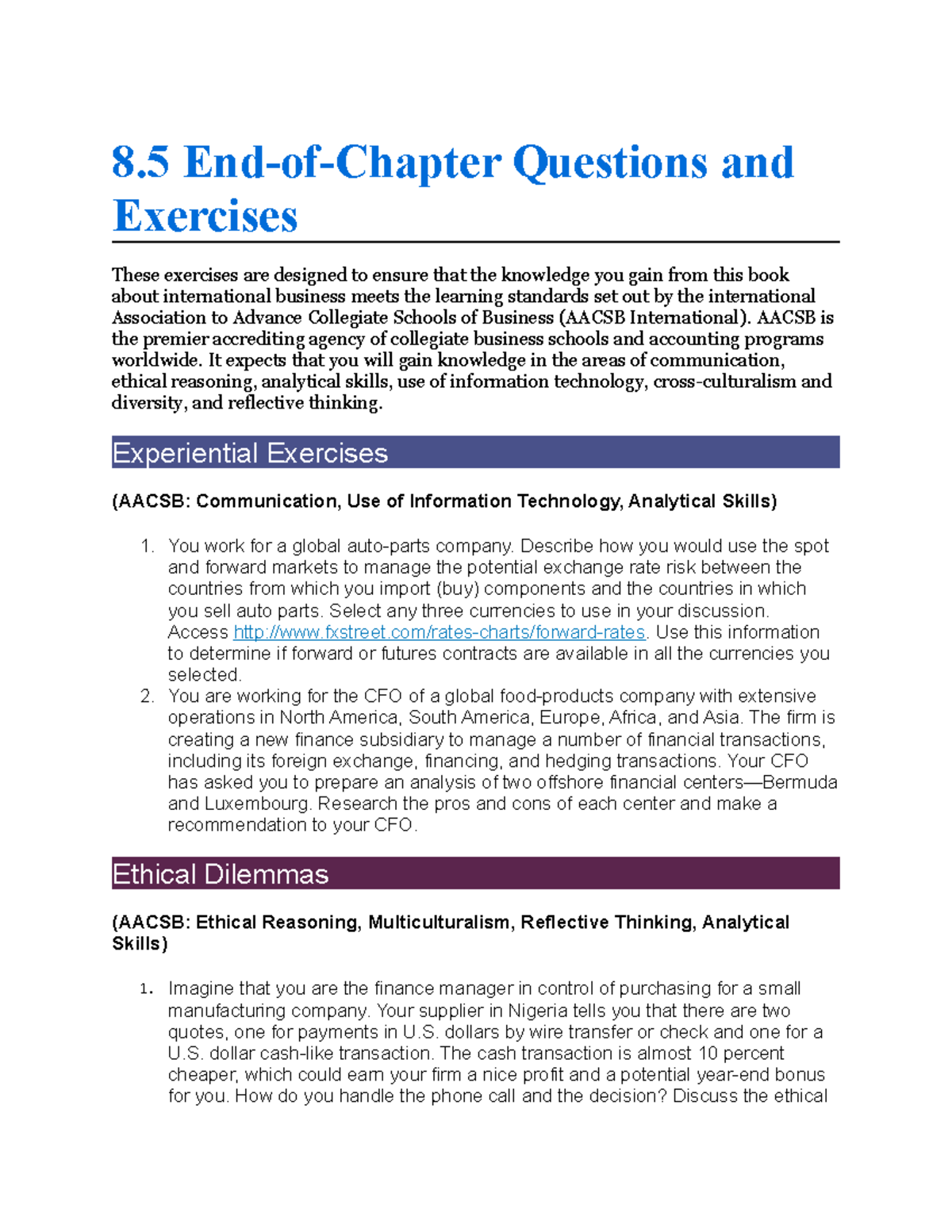 CH8 Conclusion - 8 End-of-Chapter Questions and Exercises These ...