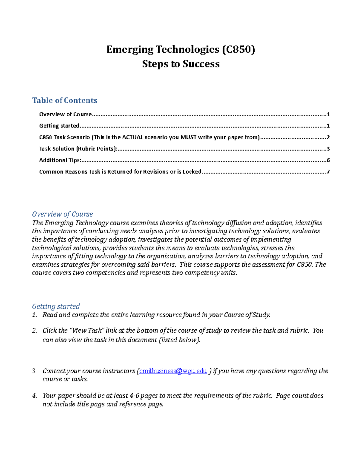 C850 Tips for Success - C850 Template - Emerging Technologies where to ...