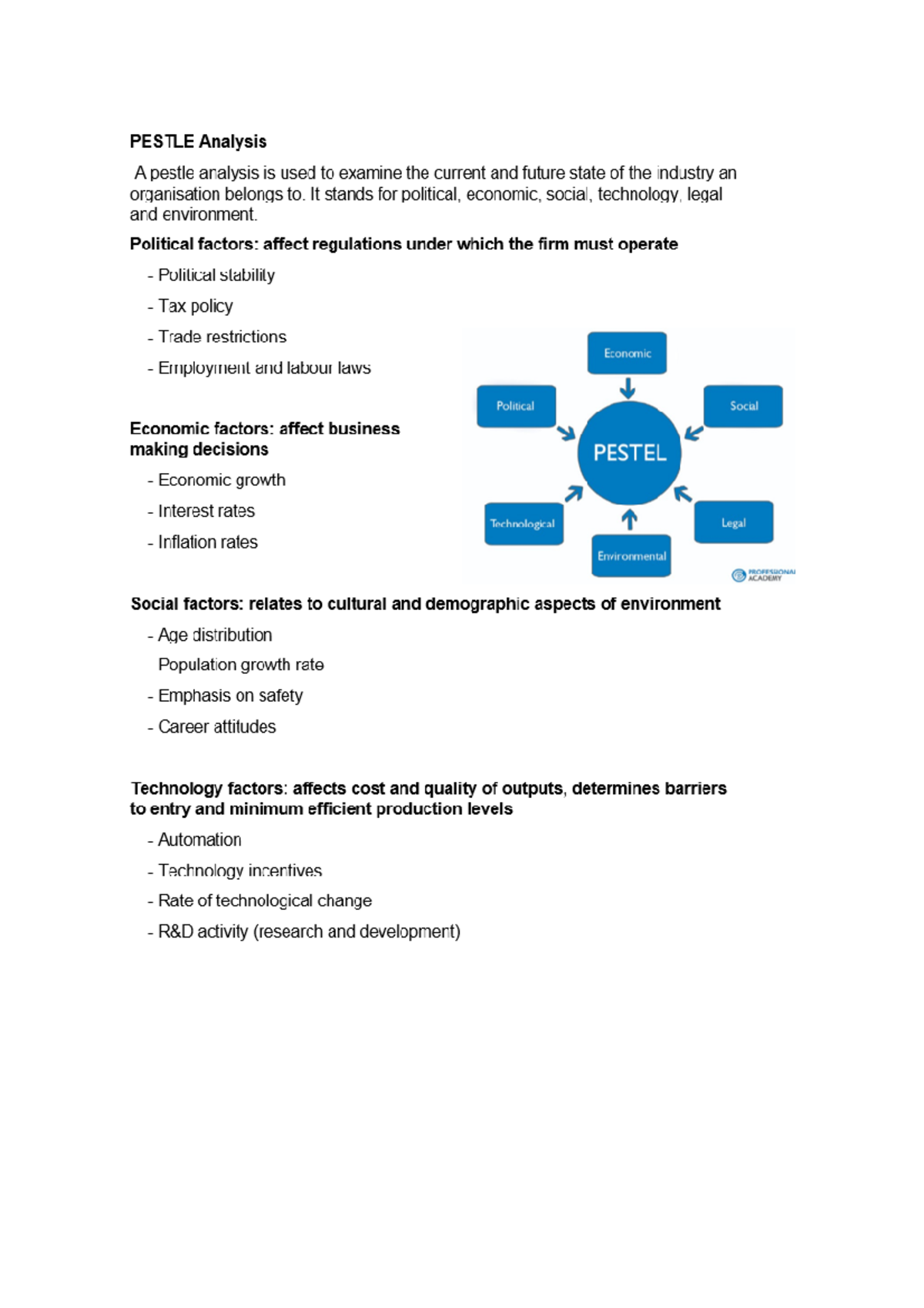 Pestle Analysis for the exam - 7040MKT - Studocu