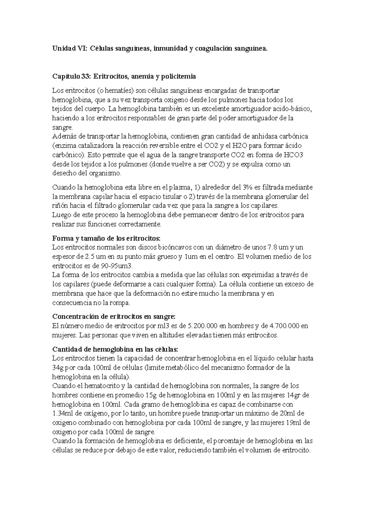 Capítulo 33 - Resumen capitulo 33 libro Guyton e Hall de Fisiología Médica - Unidad VI: Células ...