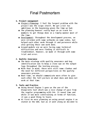 GAM 415 Module Four Tutorial Guidelines - GAM 415 Module Four Tutorial ...