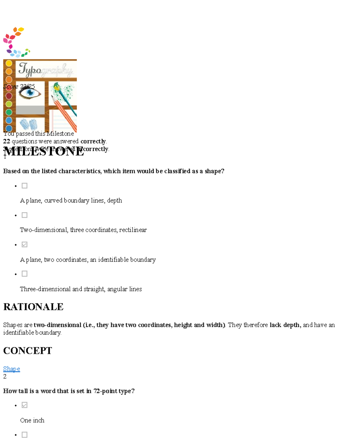 Visual comms final miltsrone - MILESTONE Score 22/ You passed this ...