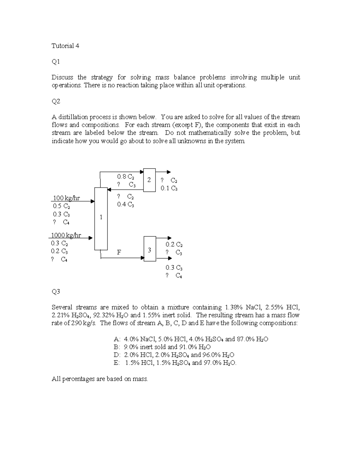SMJC 2223 - Tutorial 4 - answer tuto - Tutorial 4 Q Discuss the strategy for solving mass ...